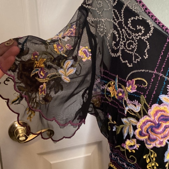 Sundance | Dresses | Sundance Sheer Embroidered Party Dress Womens ...